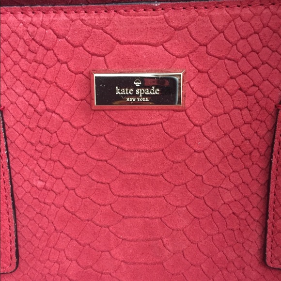 kate spade | Bags | Kate Spade Red Suede Snakeskin Handbag | Poshmark
